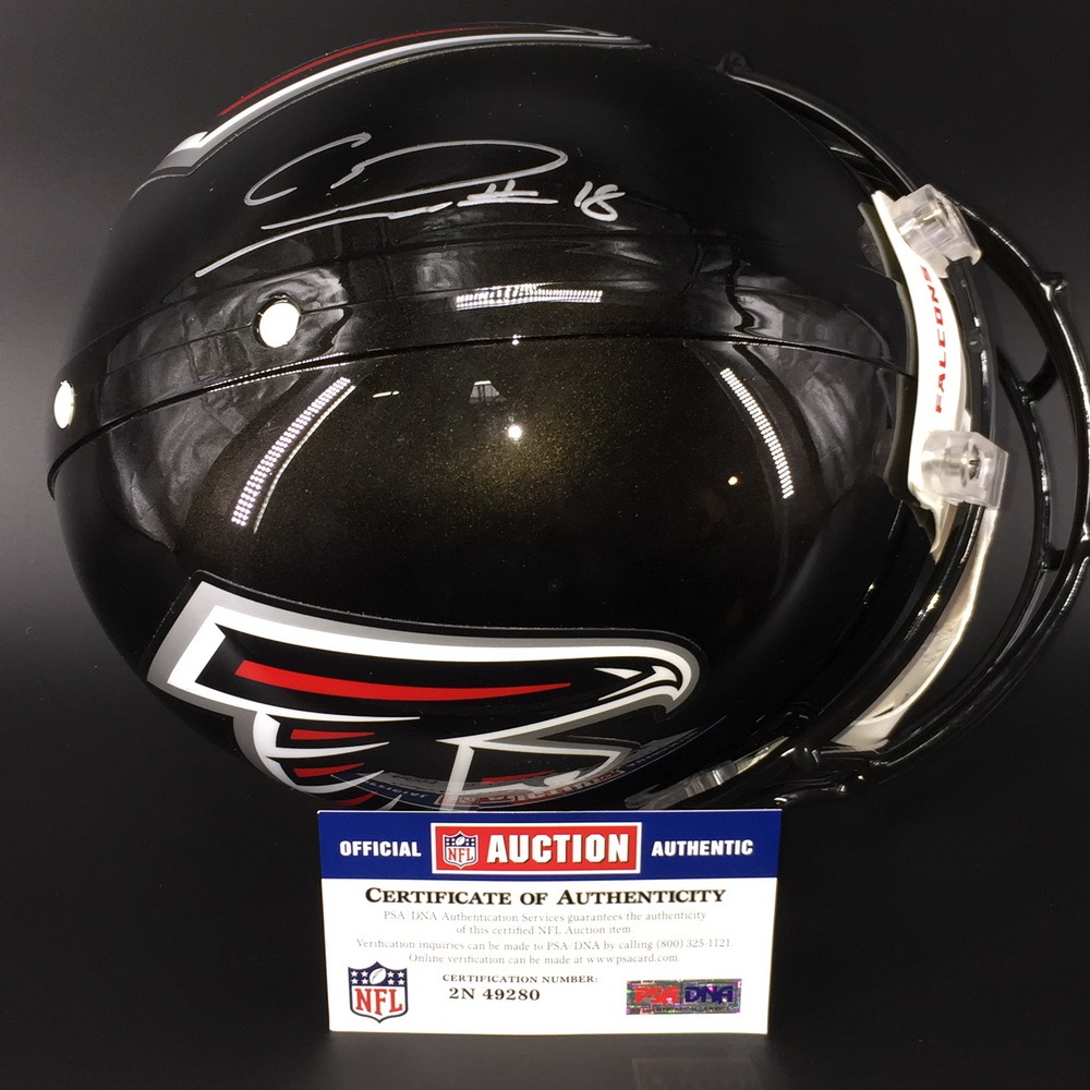 NFL - FALCONS WR CALVIN RIDLEY SIGNED FALCONS PROLINE HELMET W/ #18 ...
