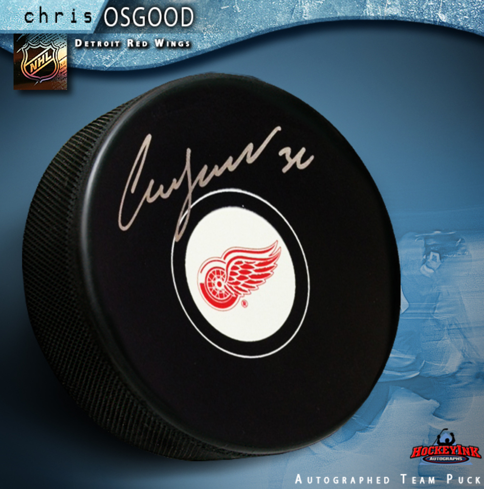 CHRIS OSGOOD Signed Detroit Red Wings Puck - NHL Auctions