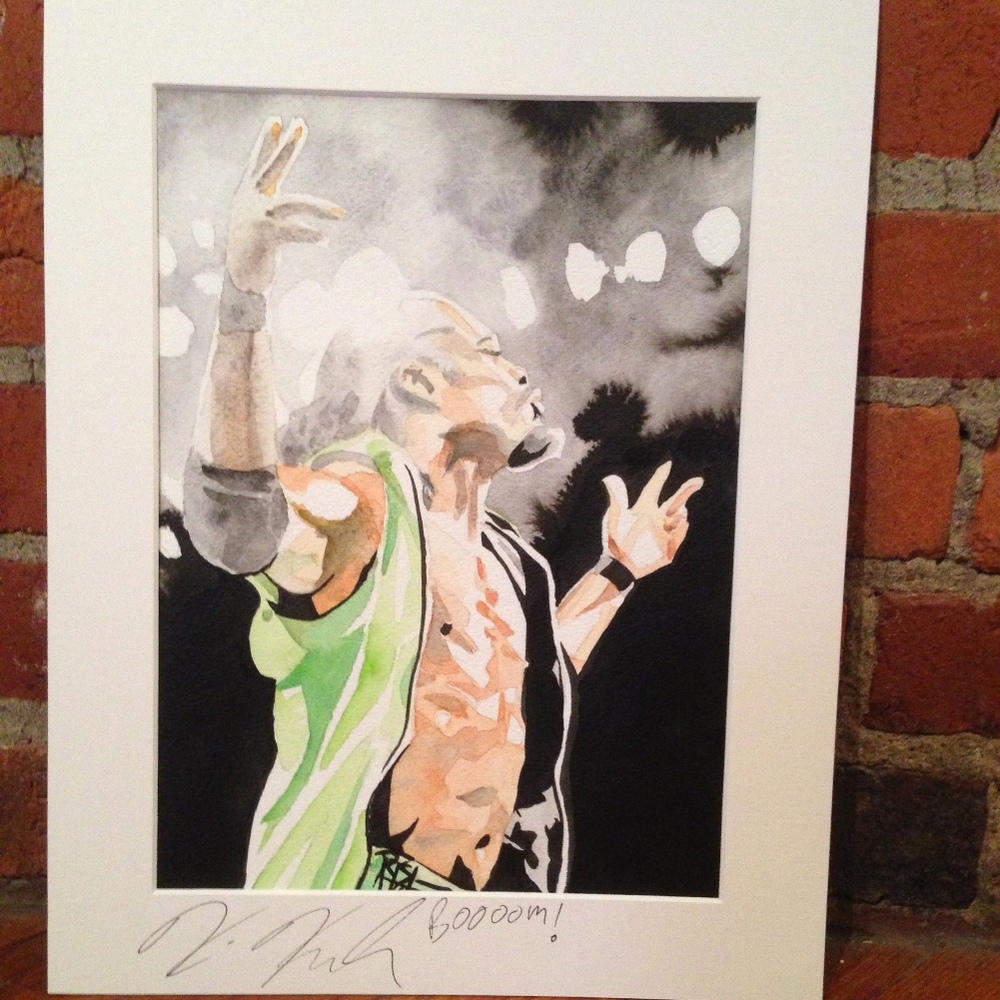 Kofi Kingston Signed Painting by Rob Schamberger | WWE Auction