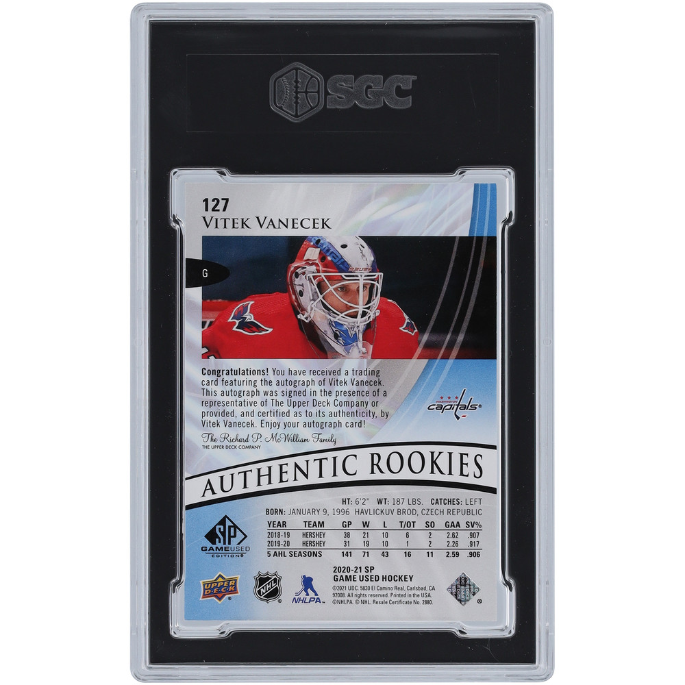 Vitek Vanecek Washington Capitals Autographed 2020-21 Upper Deck SP ...