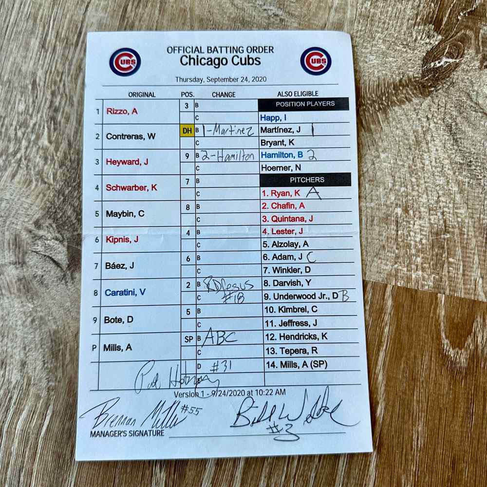 UMPS CARE AUCTION: Pittsburgh Pirates Pair of Lineup Cards from ...