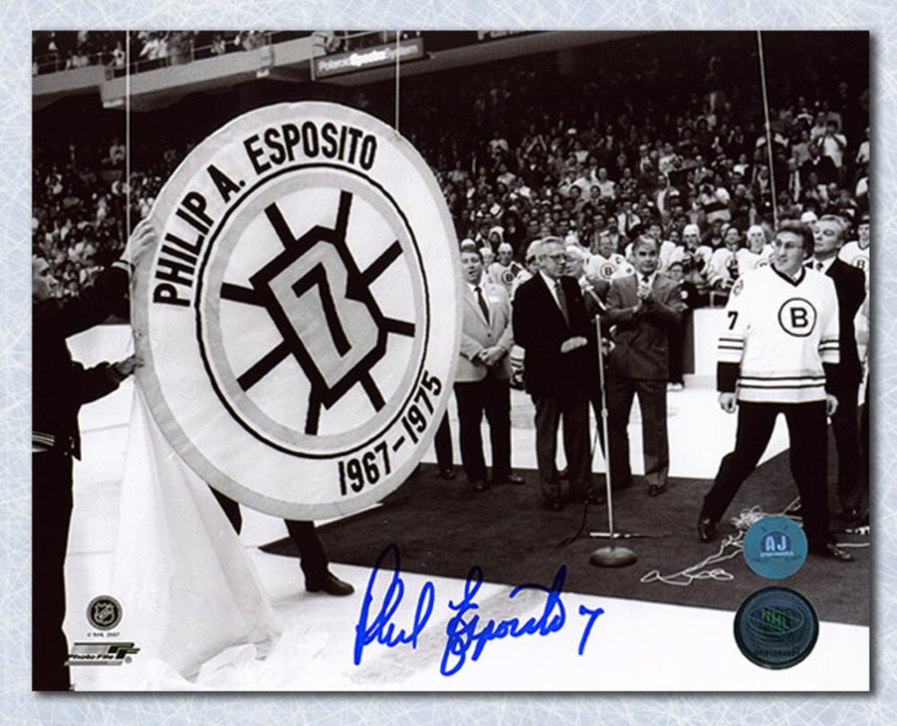 Phil Esposito Boston Bruins Autographed Banner Retirement Night 16x20 ...