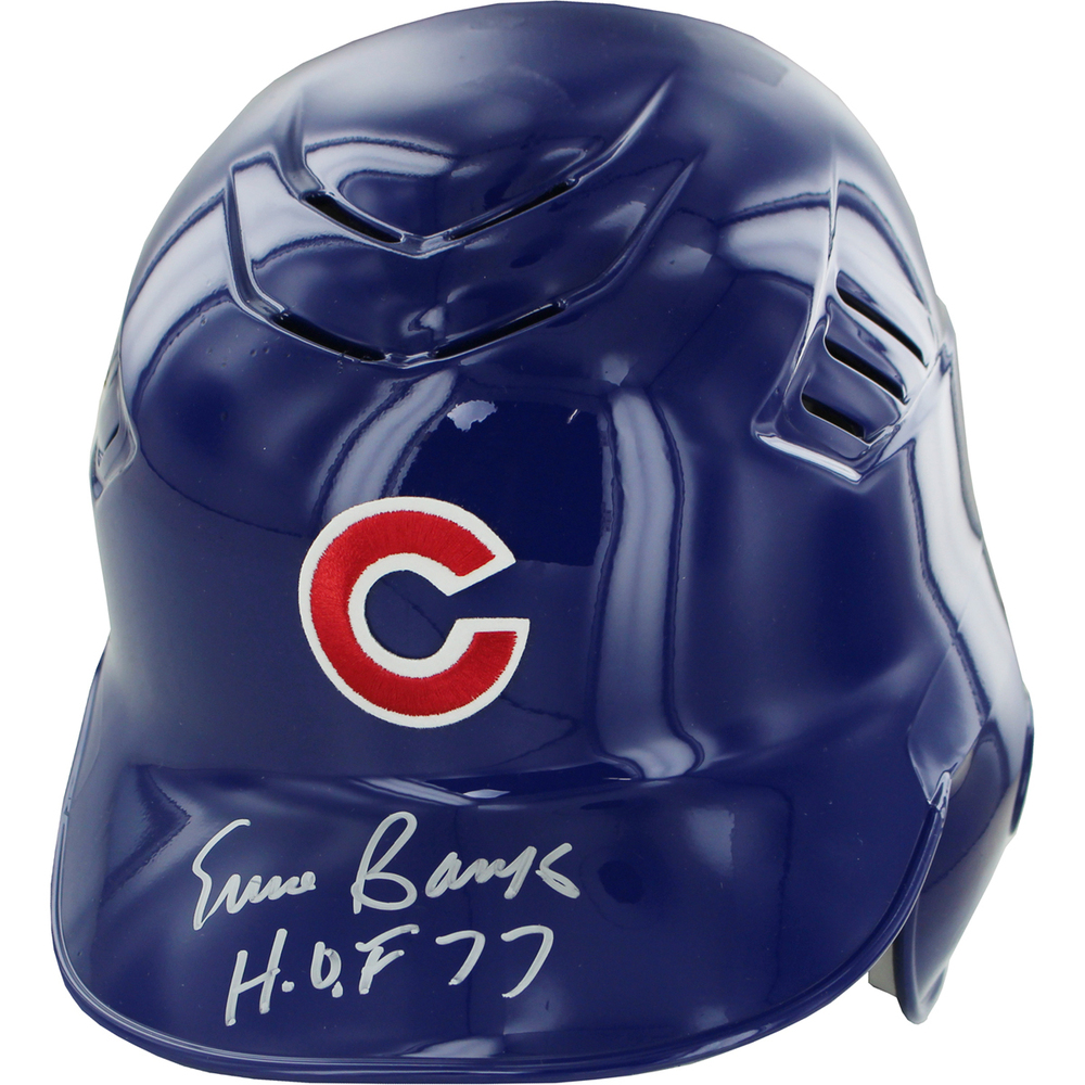 Ernie Banks Signed Cubs Left Ear Flap Batting Helmet w/ HOF 77" Insc ...
