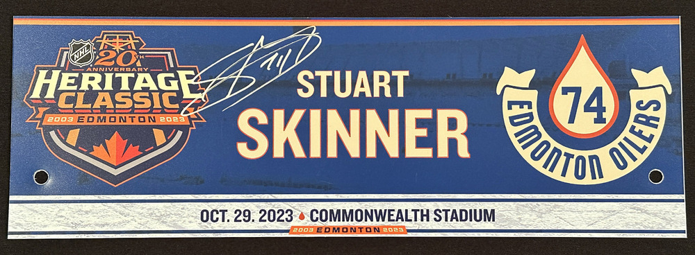 Stuart Skinner #74 - 2023 NHL Heritage Classic Edmonton Oilers Official Team Photo Worn Jersey ...