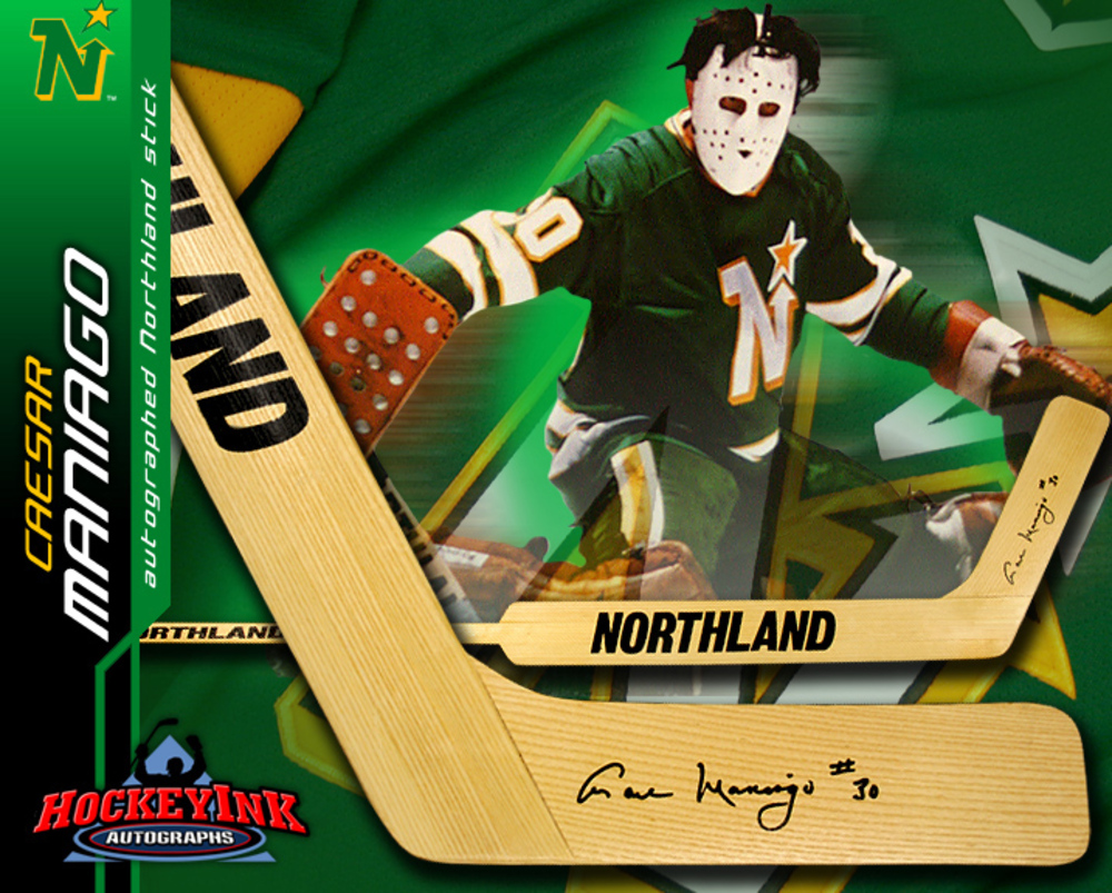 CAESAR MANIAGO Signed Vintage Northland Stick - Minnesota North Stars - NHL Auctions