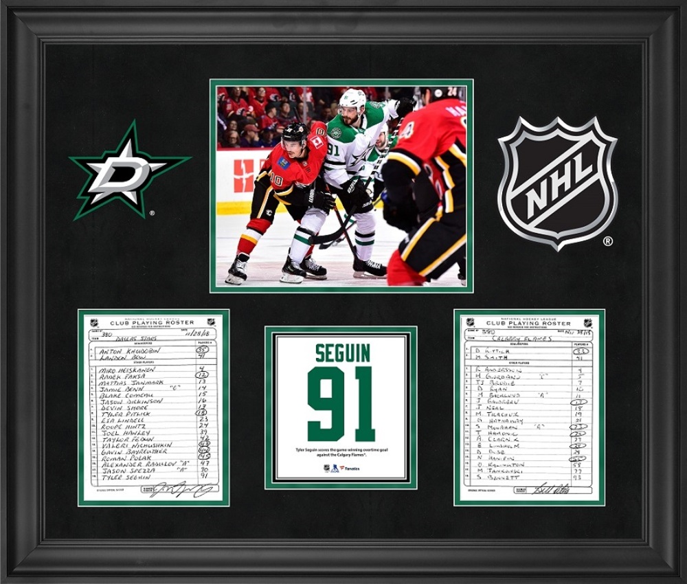 Dallas Stars Framed Original Lineup Cards From November 28, 2018 vs ...
