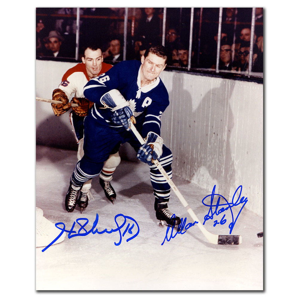 Henri Richard vs Allan Stanley Dual Autographed 8x10 Photo - NHL Auctions
