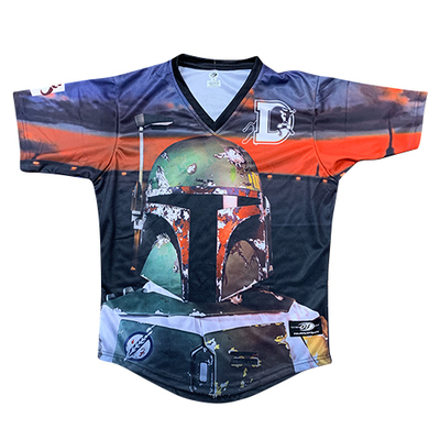 #11 Josh Lowe Autographed and Game Worn Star Wars' Boba Fett Jersey ...