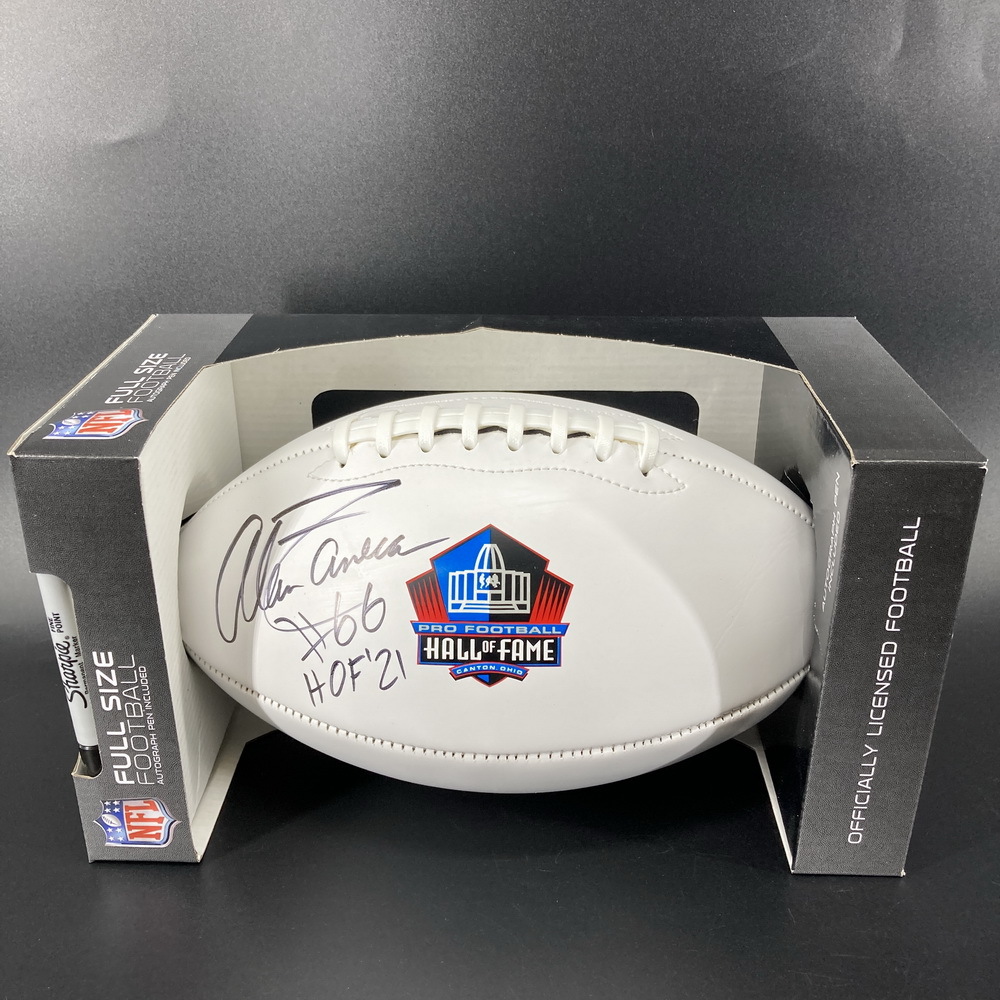 HOF - Steelers Alan Faneca Signed Authentic Football with ""HOF 21 ...
