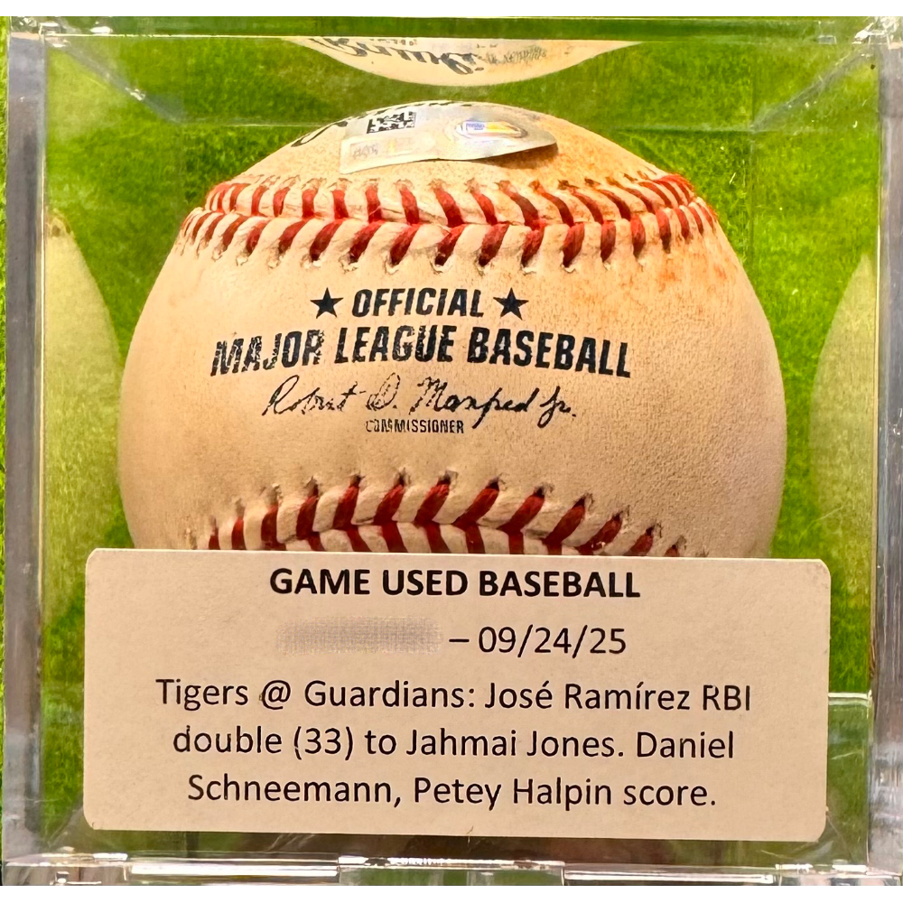Game-Used Baseball - 09/24/2025: Detroit Tigers @ Cleveland Guardians ...