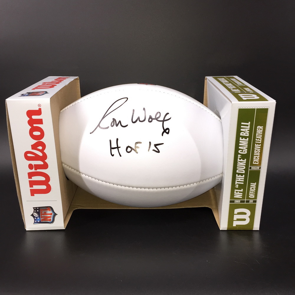 HOF - Packers Ron Wolf Signed NFL Auction Exclusive Panel Ball W/ 100 ...