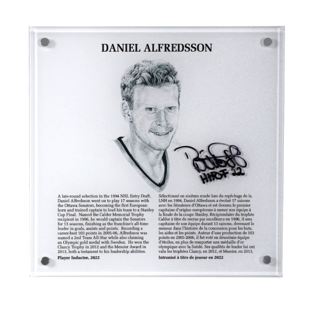 Daniel Alfredsson Autographed Legends Line Honoured Member Plaque ...