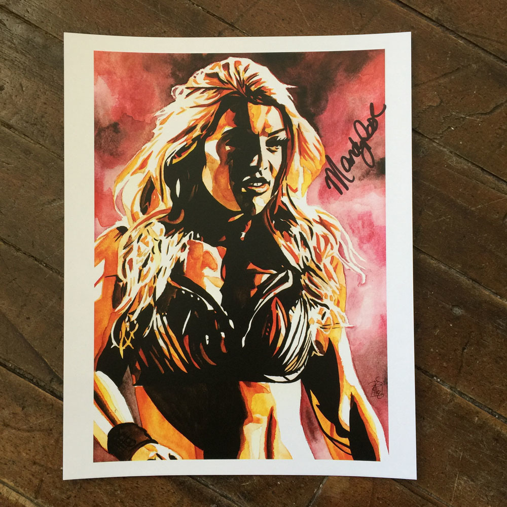 Mandy Rose SIGNED 11 x 14 Rob Schamberger Print | WWE Auction