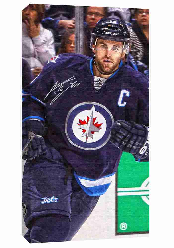 Andrew Ladd - Signed 14x28 Winnipeg Jets Blue Action Canvas - NHL Auctions