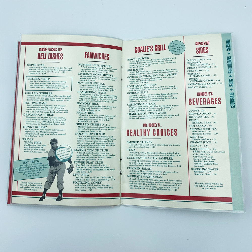 Gordie Howe Autographed Gordie Howe's Tavern & Eatery Menu - NHL Auctions