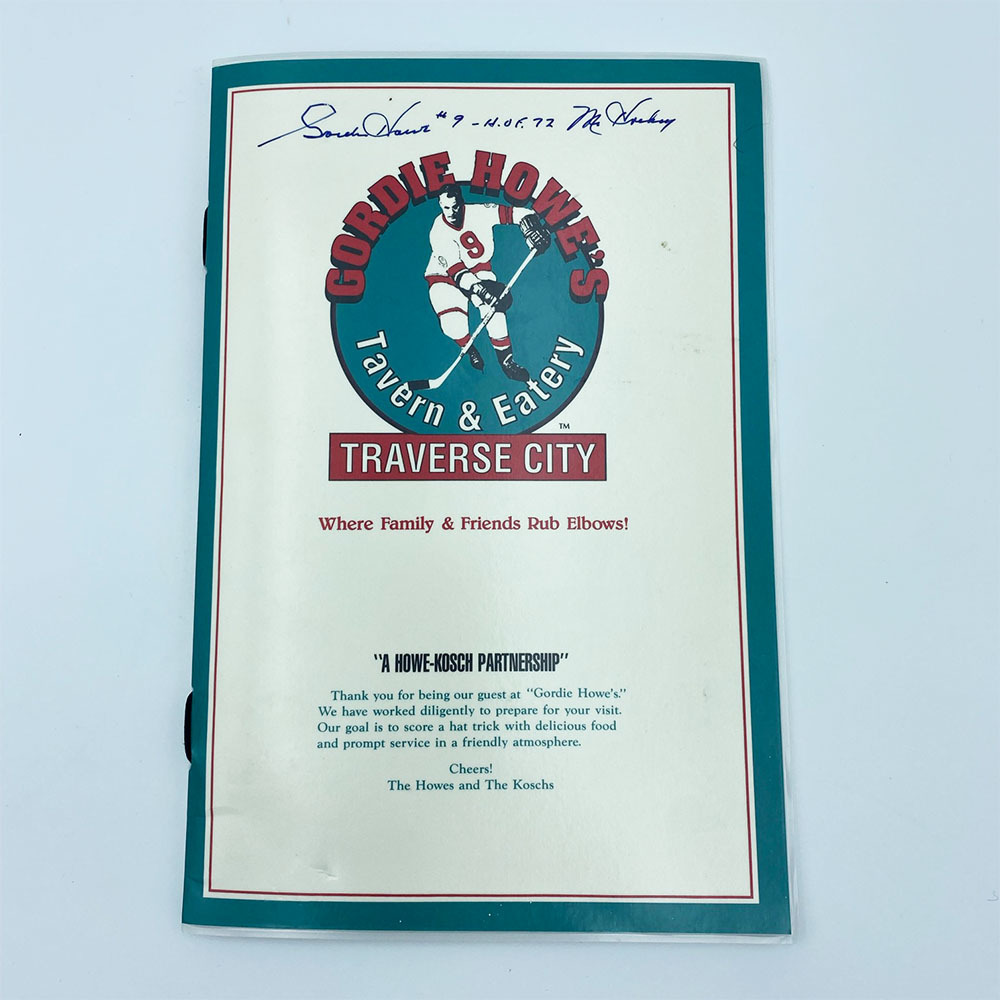 Gordie Howe Autographed Gordie Howe's Tavern & Eatery Menu - NHL Auctions