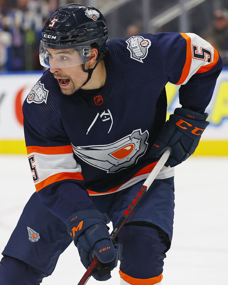 Cody Ceci #5 - 2022-23 Edmonton Oilers Game-Worn Reverse Retro Set #2 ...