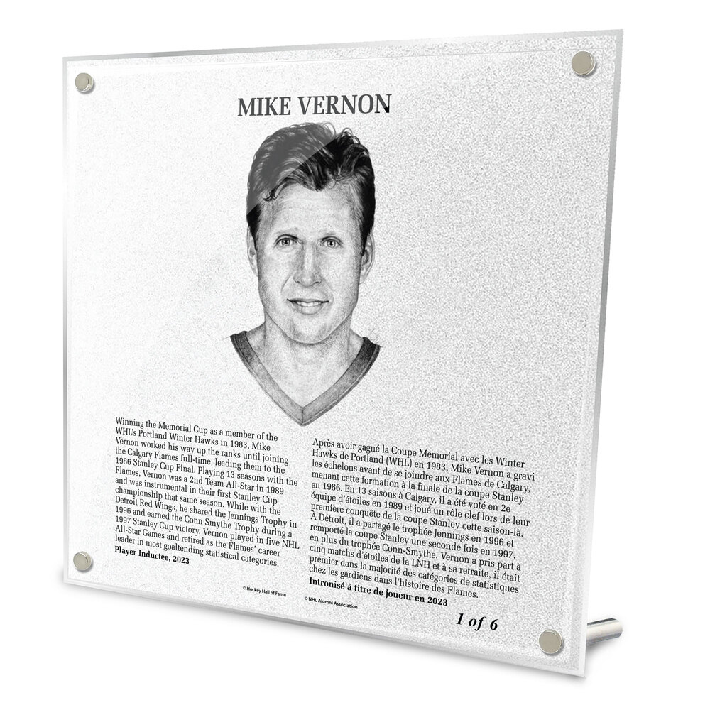 Mike Vernon Autographed Legends Line Honoured Member Plaque - Limited ...