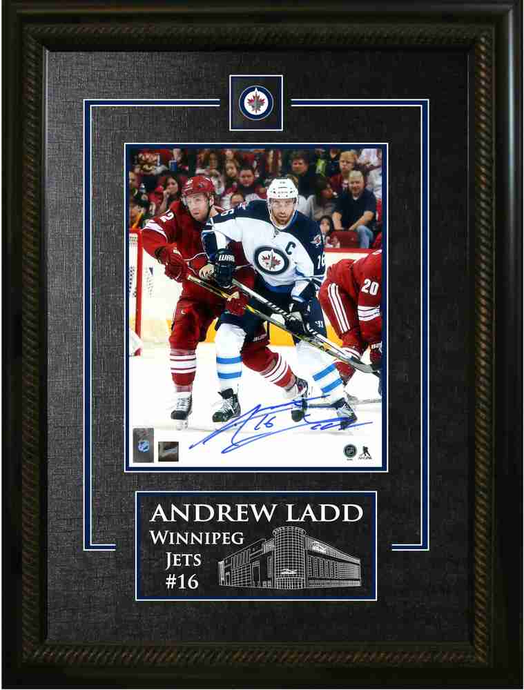 Andrew Ladd Signed 8x10 Etched Mat - Jets vs Coyotes - NHL Auctions