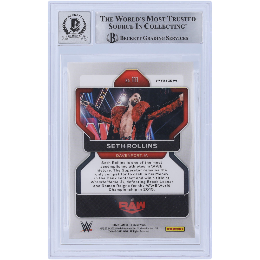 Seth Rollins Autographed 2022 Panini Prizm Ruby Wave #111 BAS ...