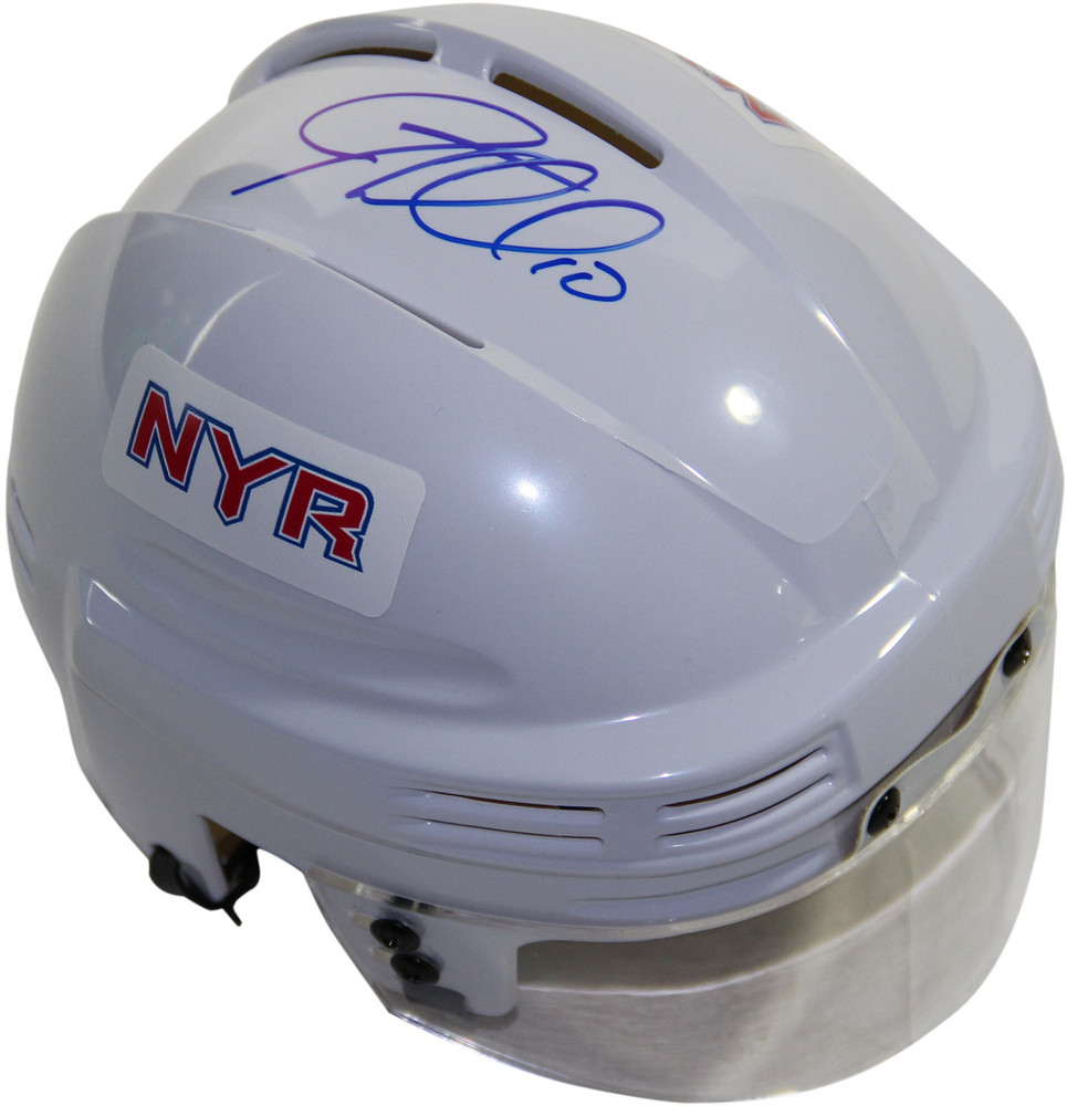 J.T. Miller Signed White Rangers Mini Helmet - NHL Auctions