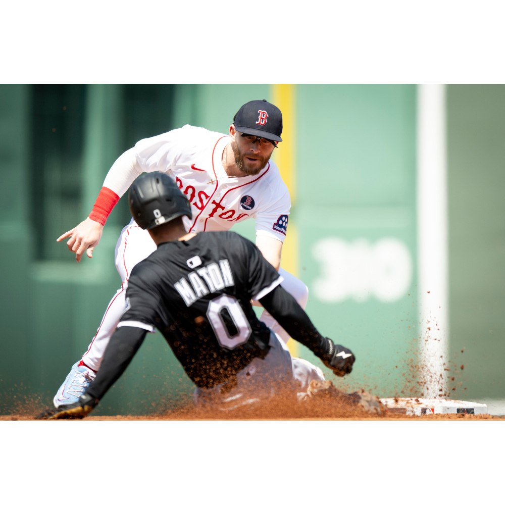 Trevor Story Game Worn Autographed 2025 Patriots' Day Day Jersey | Red Sox Auctions