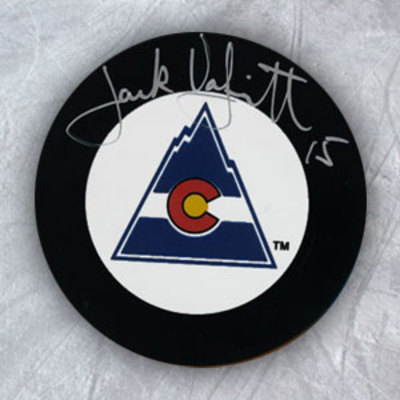 JACK VALIQUETTE Colorado Rockies Autographed Hockey Puck - NHL Auctions