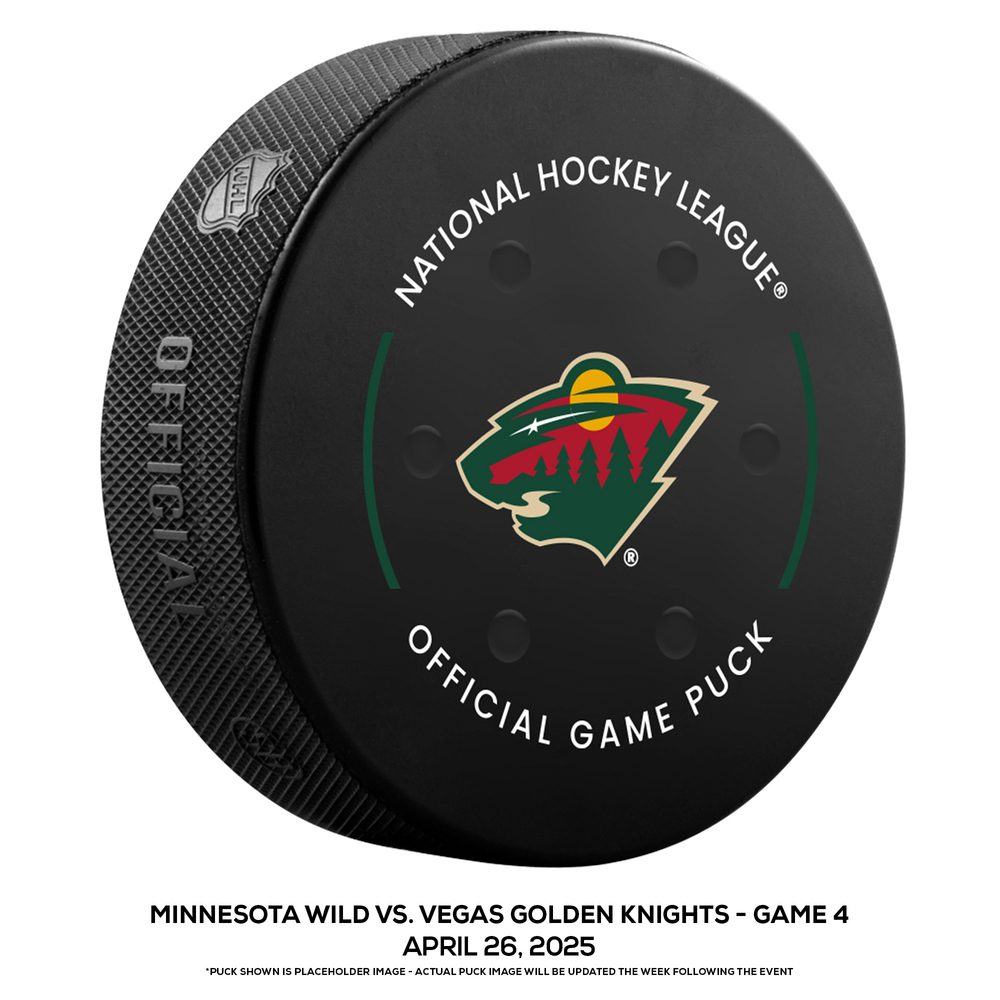 Minnesota Wild vs. Vegas Golden Knights Game-Used Puck from Game 4 of the First Round of the ...