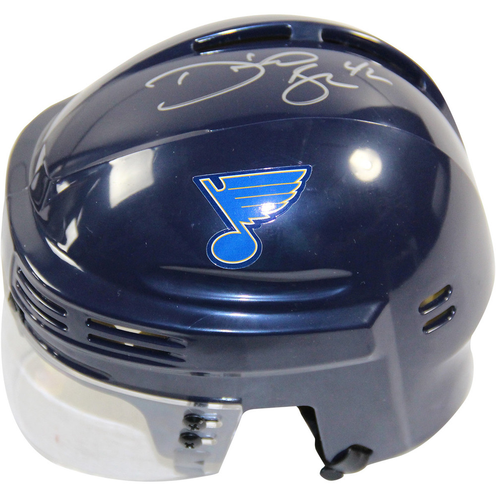 David Backes Signed St. Louis Blues Blue Replica Mini Helmet - NHL Auctions