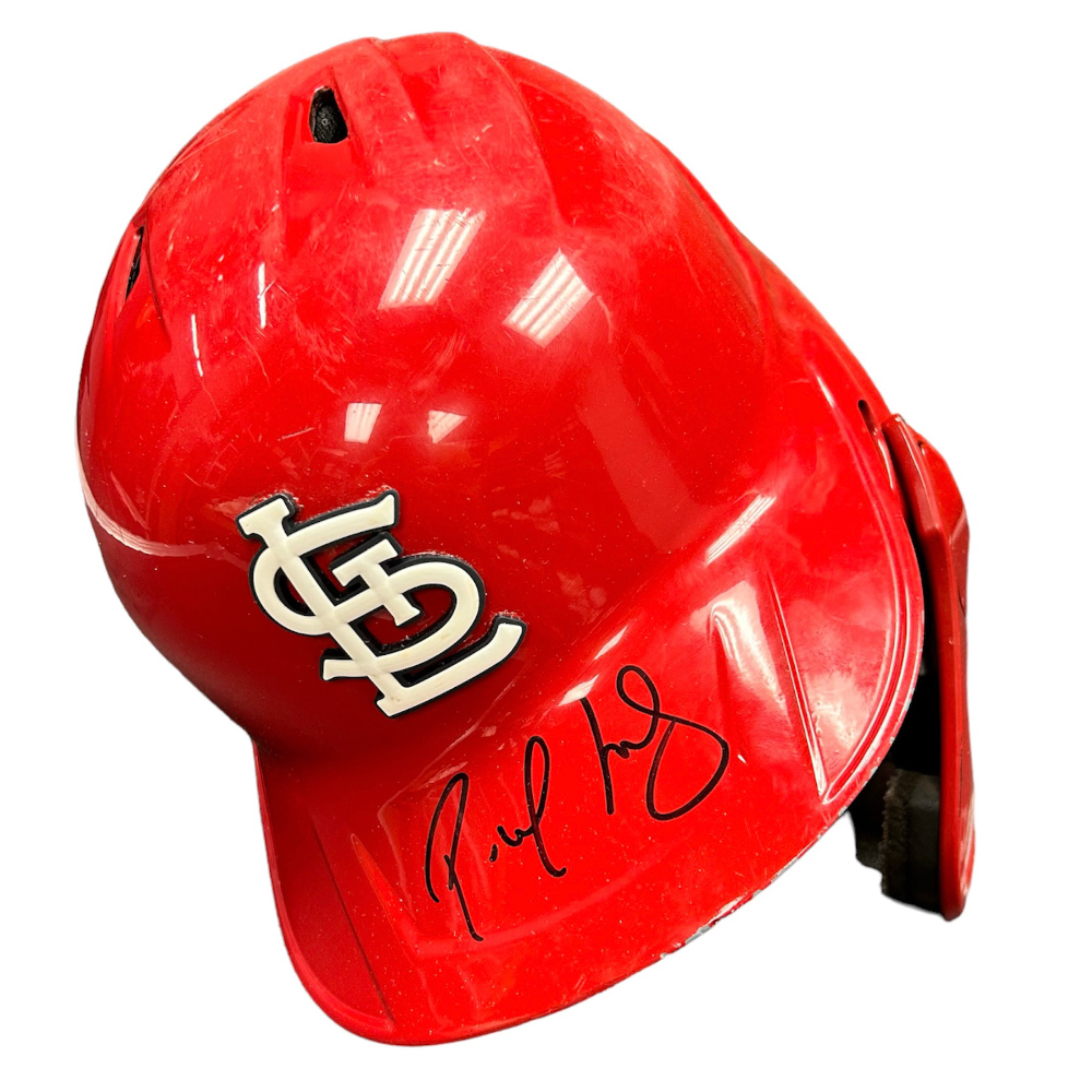 Paul Goldschmidt Autographed Game Used Red Batting Helmet (WSH @ STL ...