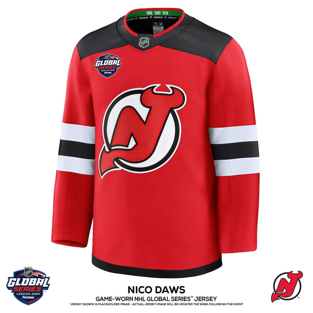 Nico Daws New Jersey Devils #50 2024 NHL Global Series Game-Used Red ...