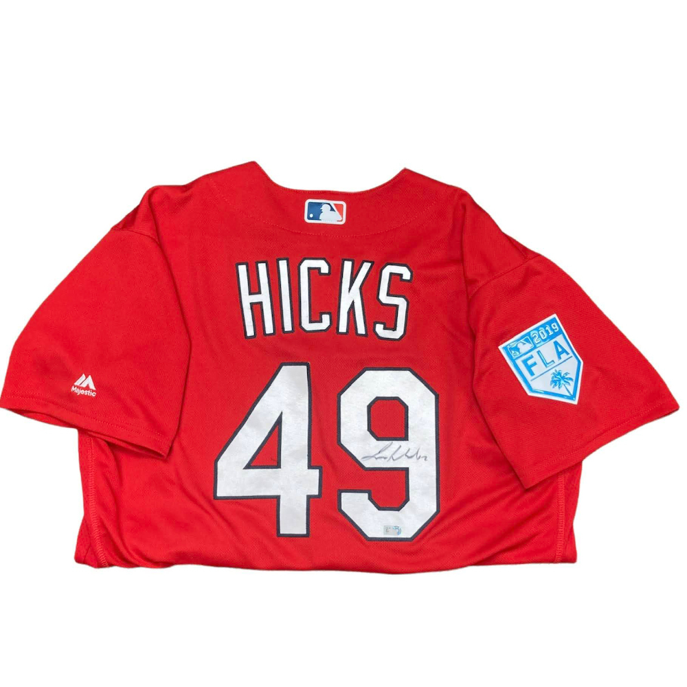 Jordan Hicks Autographed Game Used 2019 Spring Training Jersey (2/24 ...