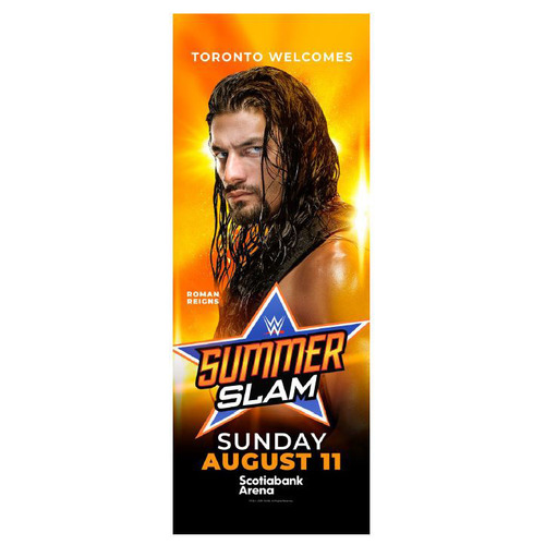 Roman Reigns Unsigned SummerSlam 2019 Light Pole Banner | WWE Auction