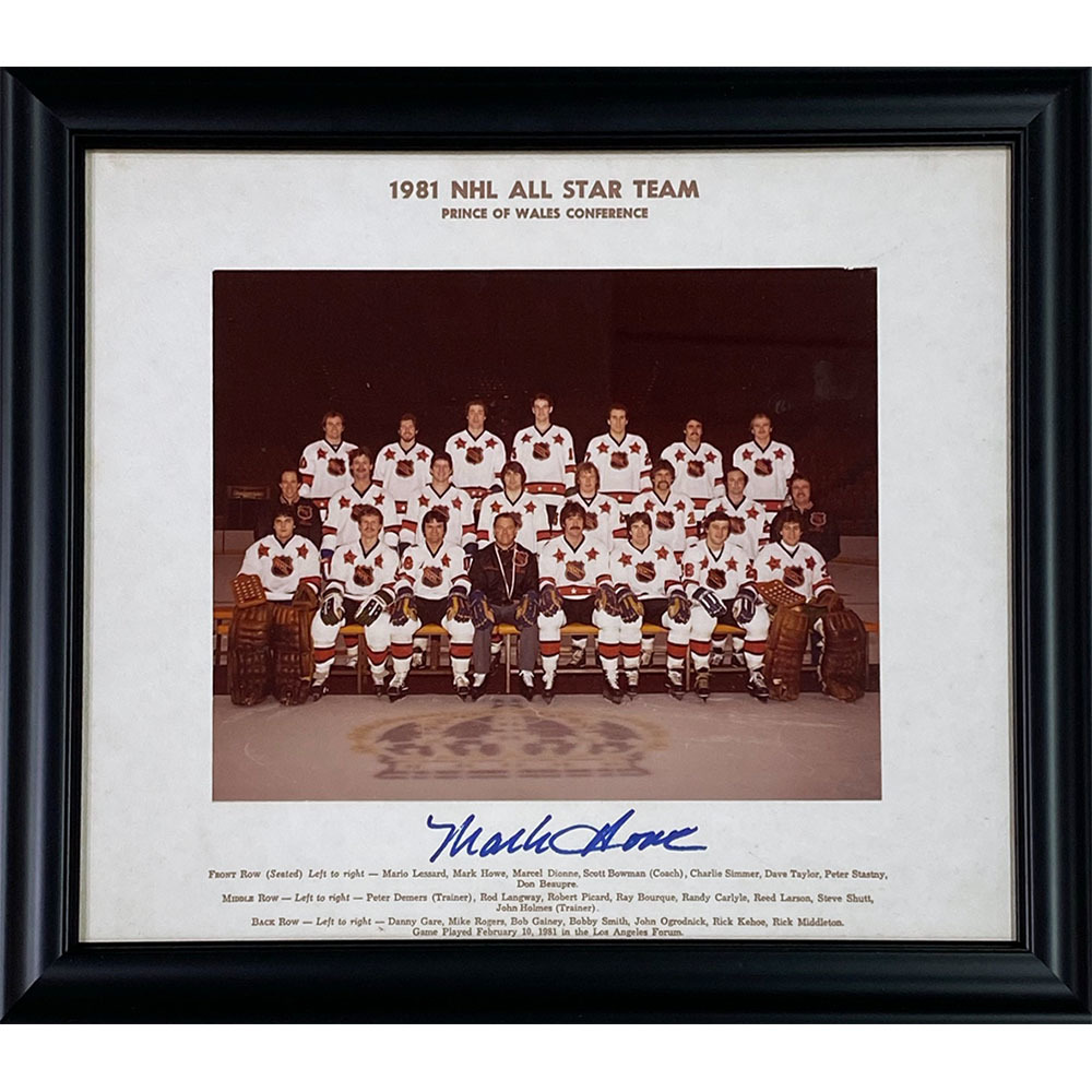 Mark Howe Autographed 1981 NHL All-Star Game Framed 8X10 Photo - NHL ...