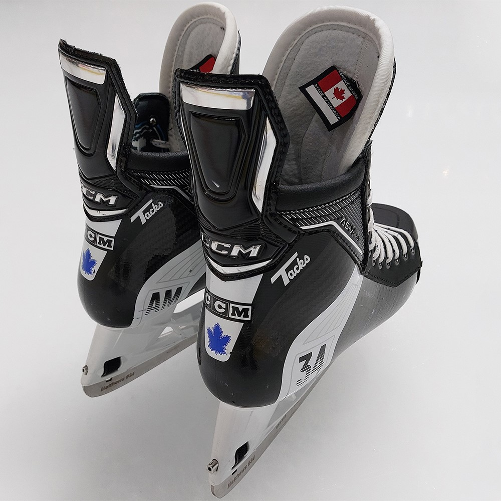 Auston Matthews 2022-23 'Retro Tacks' Game Worn Skates (Photo-Matched ...