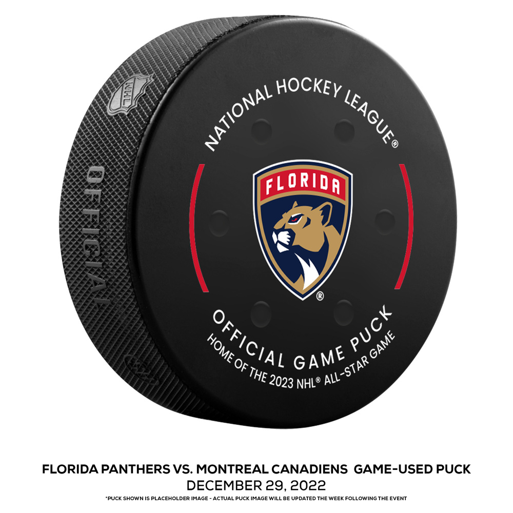 Florida Panthers Game-Used Puck vs. Montreal Canadiens on December 29 ...