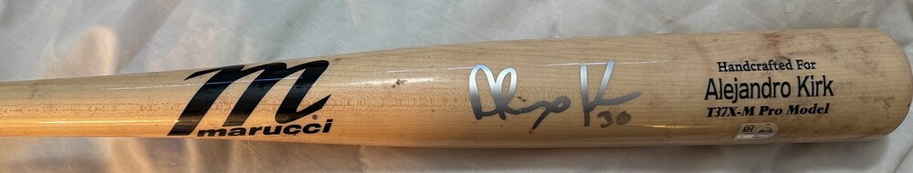 Alejandro Kirk Autographed & Used Marucci Game Model Bat | MLB Auctions