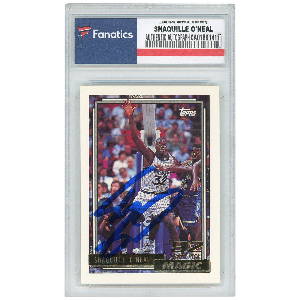 Shaquille O'Neal Orlando Magic Autographed 1992 Topps Gold RC #362 Card ...