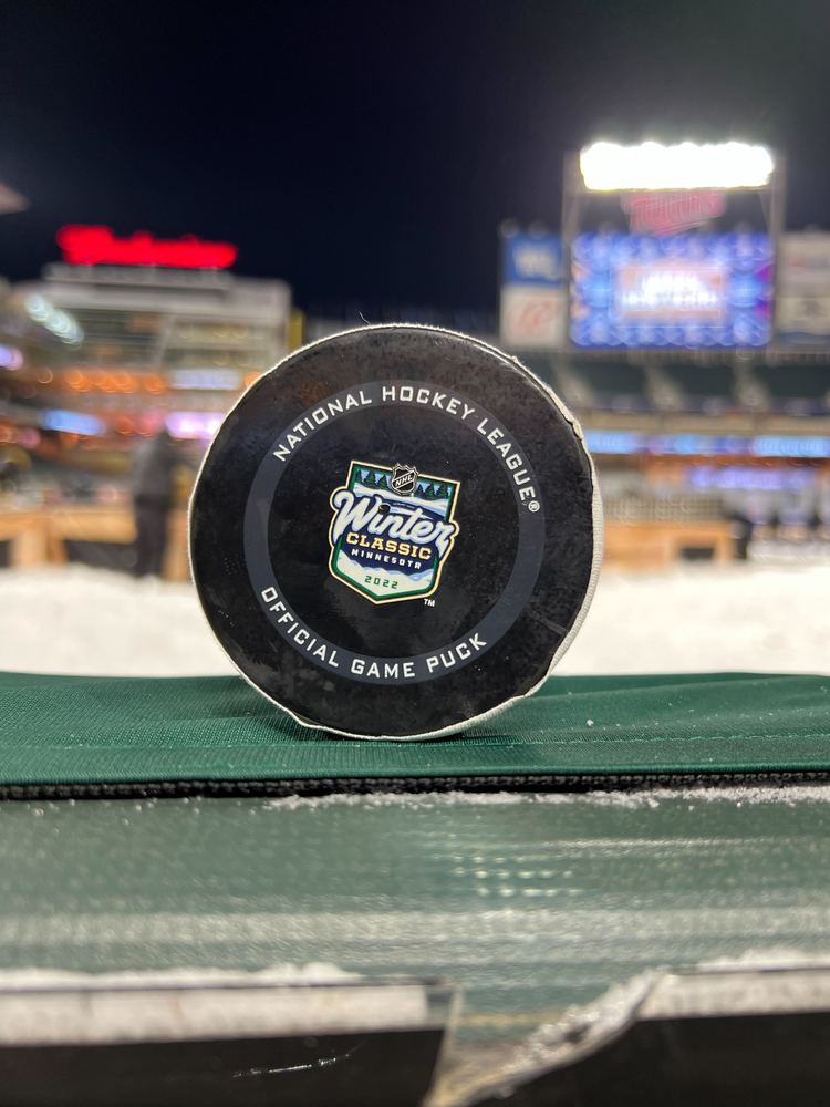Jordan Kyrou St. Louis Blues 2022 Winter Classic Game-Used Goal Puck ...