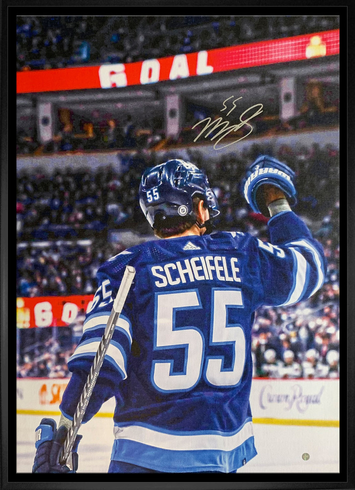 Mark Scheifele Signed 20x29 Framed Winnipeg Jets Celebration Canvas ...