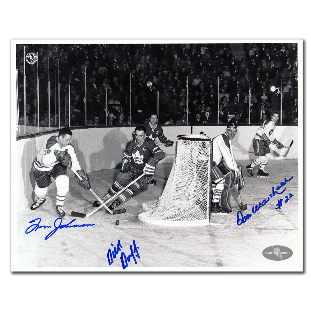 Tom Johnson & Don Marshall vs. Dick Duff Triple Autographed 8x10 Photo ...