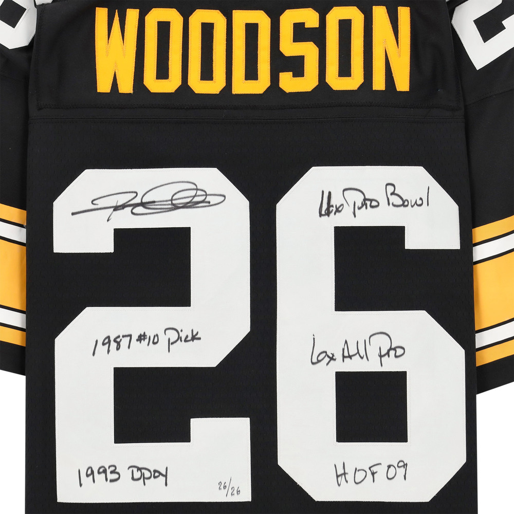 Rod Woodson Pittsburgh Steelers Autographed & Inscribed Mitchell & Ness ...
