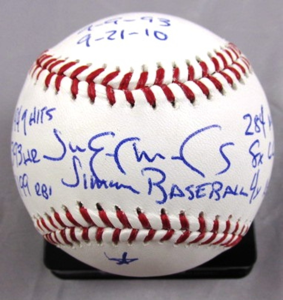 Jim Edmonds Autographed STATS Baseball "Jimmy Baseball / 9/9/93-9/21/10 ...