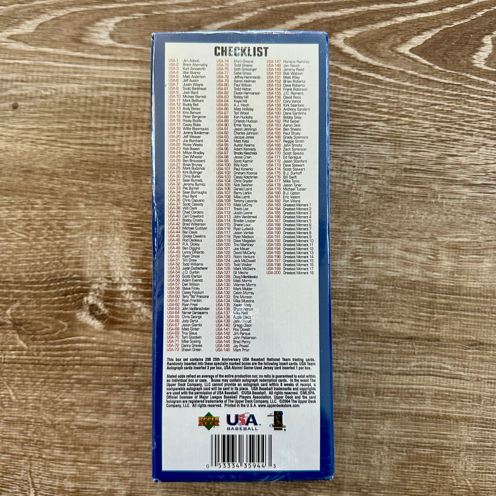 UMPS CARE AUCTION: Upper Deck USA Baseball 25th Anniversary 200 Card ...