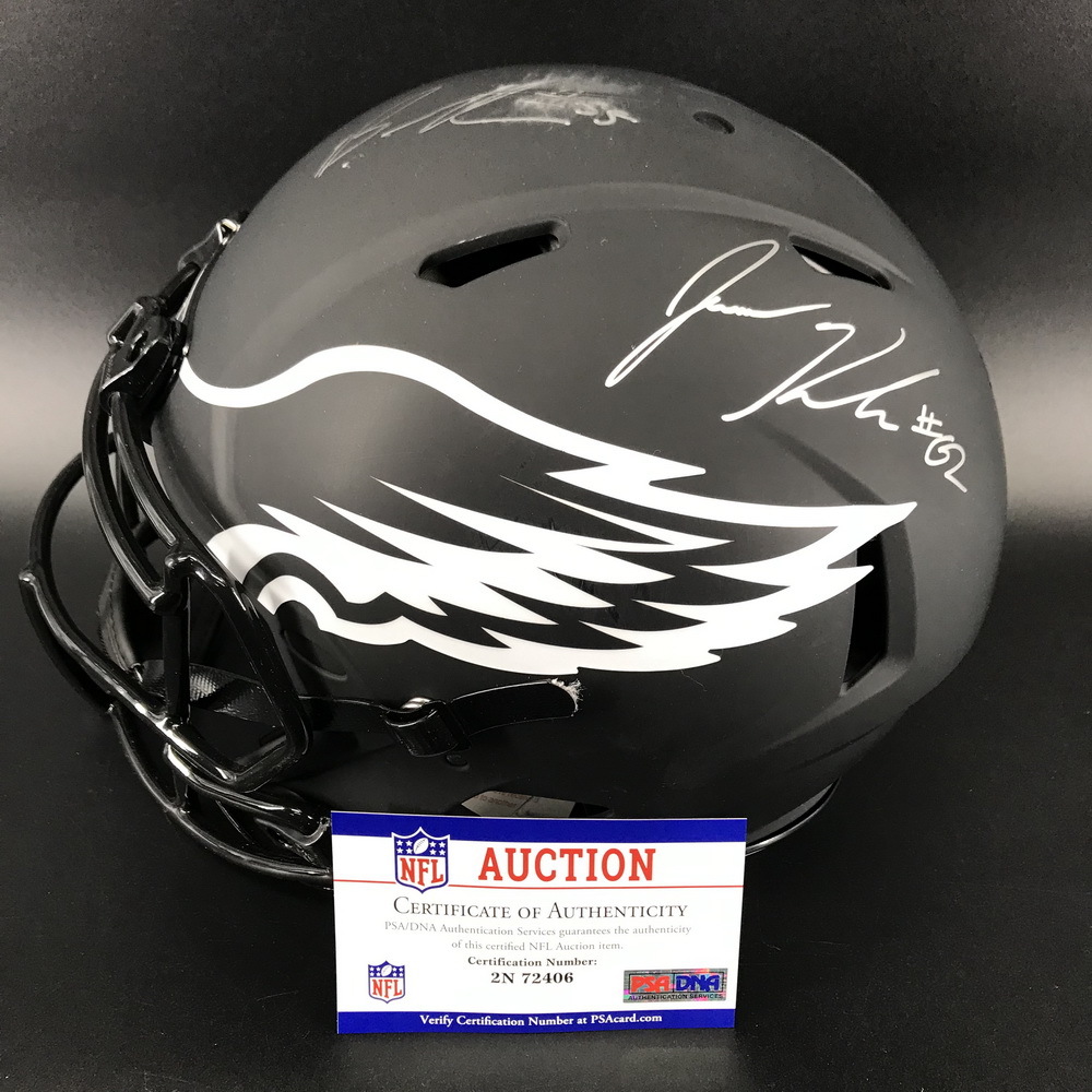 NFL - Eagles Eclipse Helmet Signed by Fletcher Cox, Jason Kelce, and ...