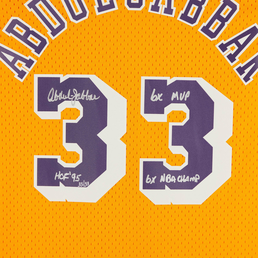 Kareem Abdul-Jabbar Los Angeles Lakers Autographed & Inscribed Mitchell ...