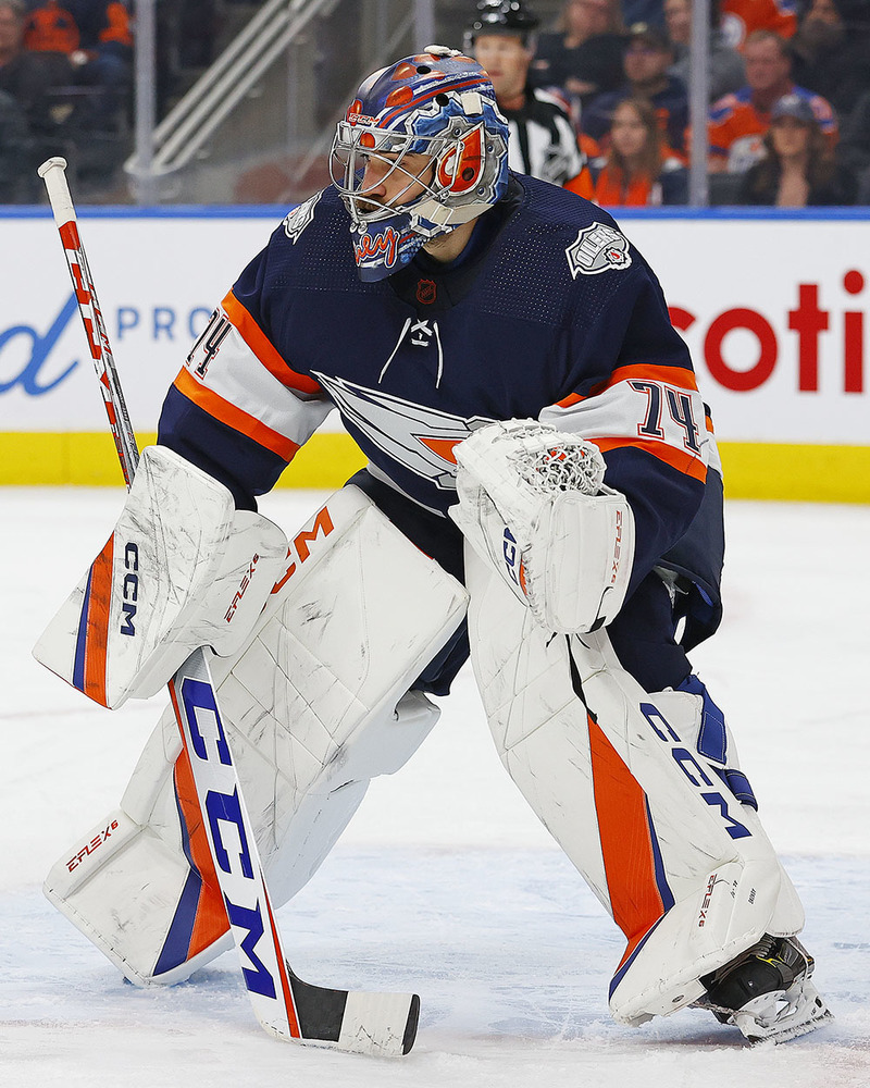 Stuart Skinner #74 - 2022-23 Edmonton Oilers Game-Worn Reverse Retro Set #2 Jersey (Worn 2 Games ...