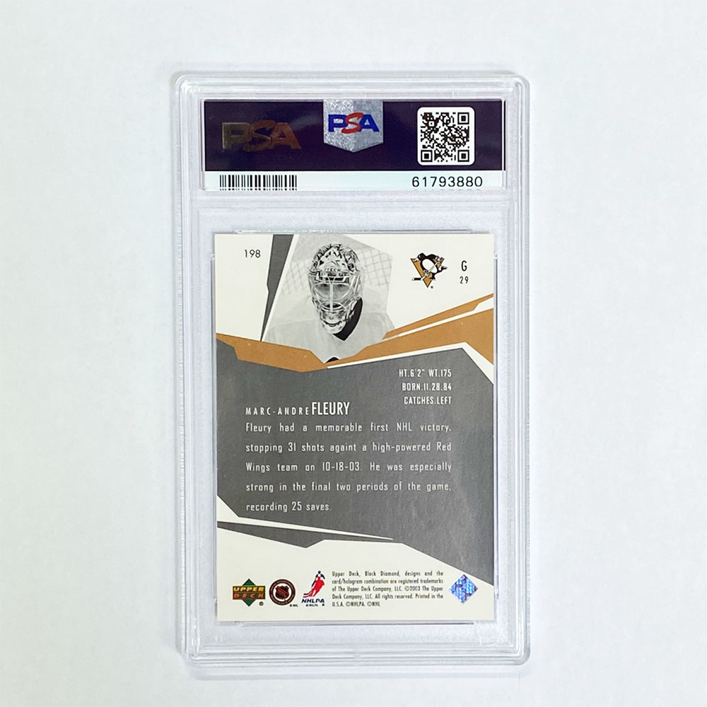 Marc-Andre Fleury 2003-04 Upper Deck Black Diamond Rookie Gems Card ...