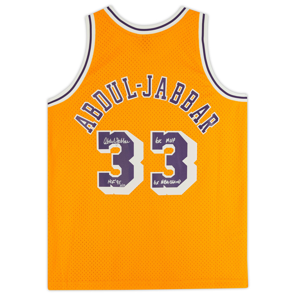 Kareem Abdul-Jabbar Los Angeles Lakers Autographed & Inscribed Mitchell ...