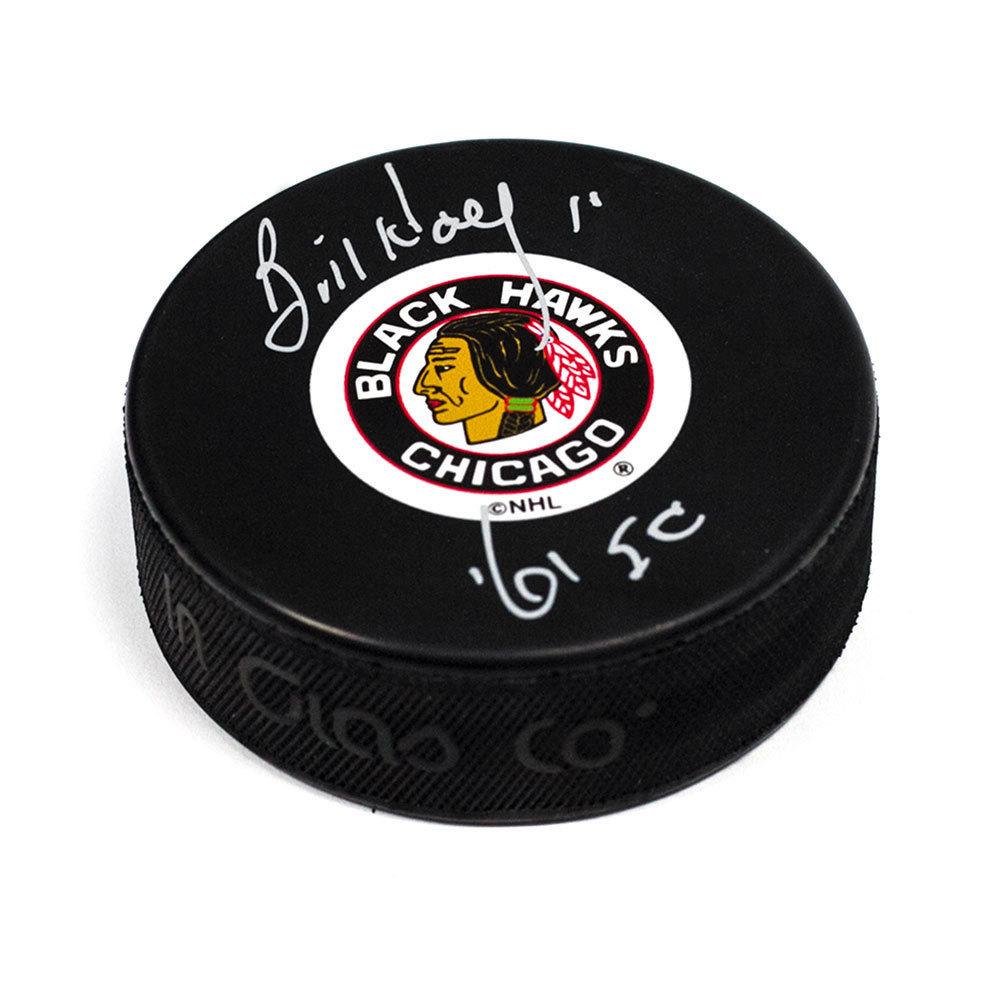 Bill Hay Chicago Blackhawks Autographed Hockey Puck w/ 61 Cup Note ...